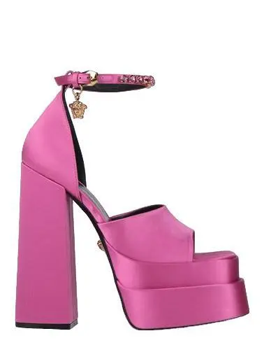 Versace Textile Fiber Sandals With Appliqués - Pink
