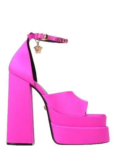 Versace Textile Fiber Sandals With Appliqués - Pink