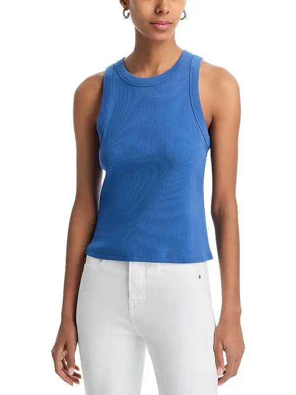 Veronica Beard Cropped Jordyn Tank Top - Blue Coast
