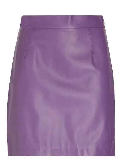 8 BY YOOX Leather Mini Pencil Skirt - Purple