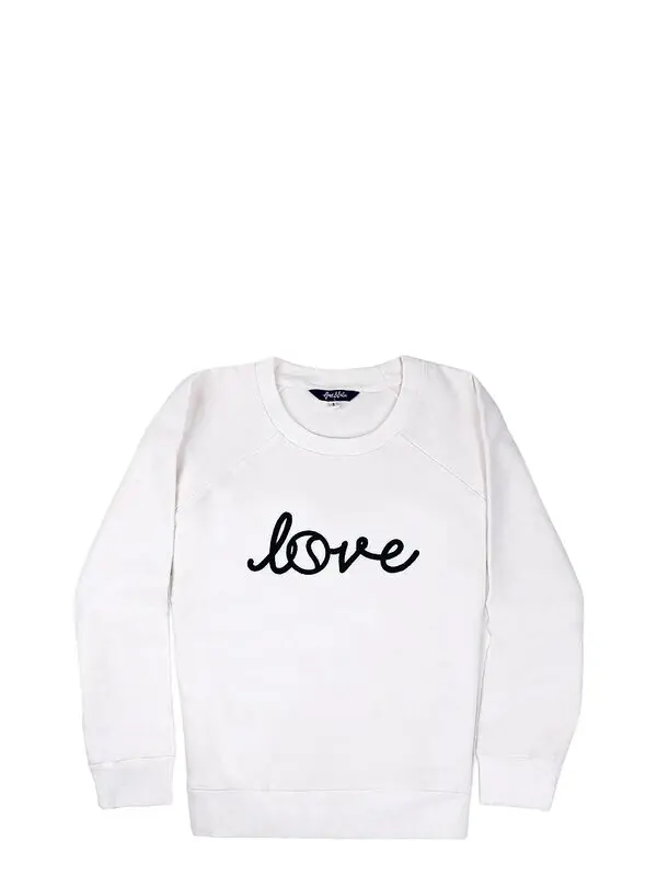 AME & LULU Love Stitched Sweatshirt - White