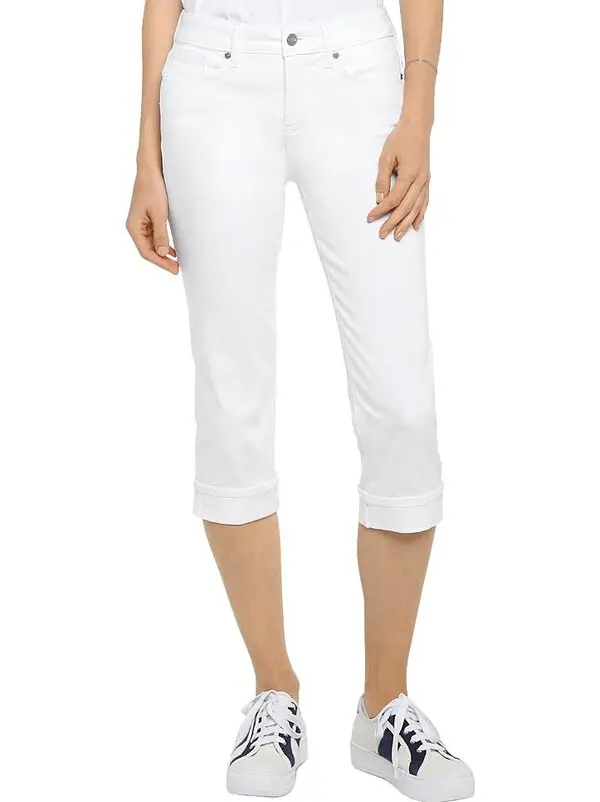 NYDJ Marilyn High Rise Crop Straight Jeans - Optic White