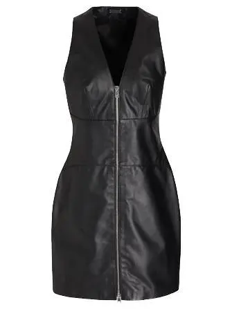 8 BY YOOX Lambskin Mini Dress With Zip - Black