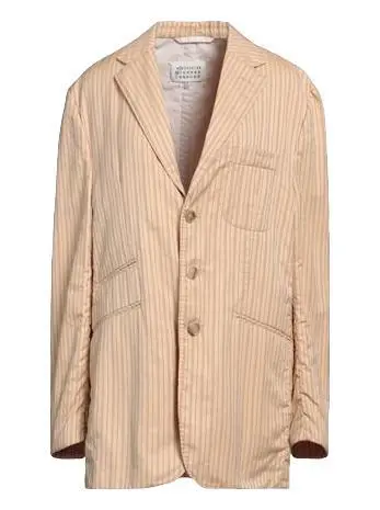 MAISON MARGIELA Pinstriped Single-breasted Blazer - Beige
