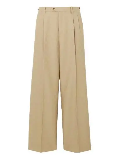Gucci Pleated Wool-jacquard Trousers - Brown