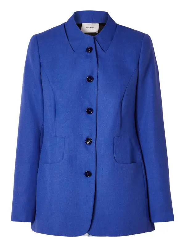 Coperni Cutout Wool Blazer - Blue