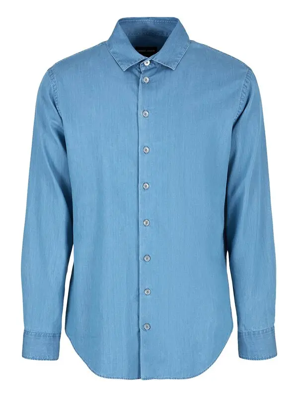 Giorgio Armani Denim Collection Cotton Denim Shirt - Blue