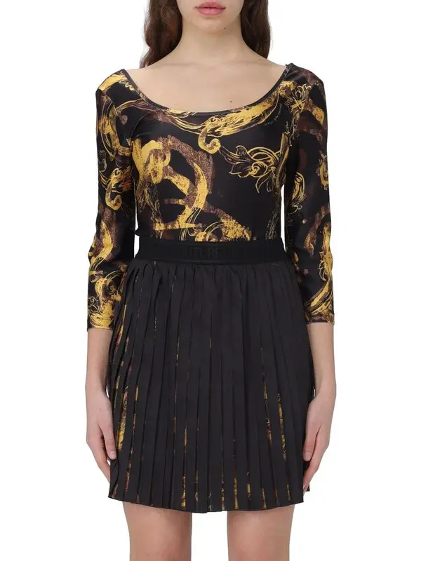 Versace Printed Long Sleeve Bodysuit - Black