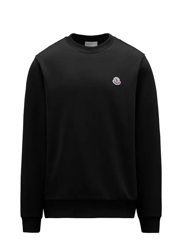 Moncler Logo Patch Crewneck Sweatshirt - Black