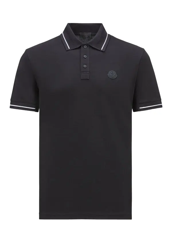 Moncler Logo Patch Polo Shirt - Black