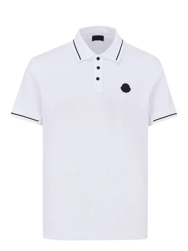 Moncler Logo Patch Polo Shirt - White