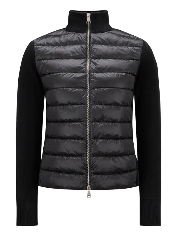 Moncler Padded Wool Cardigan - Black