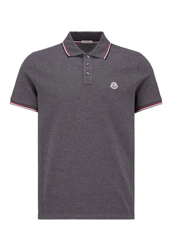 Moncler Logo Patch Polo Shirt - Grey
