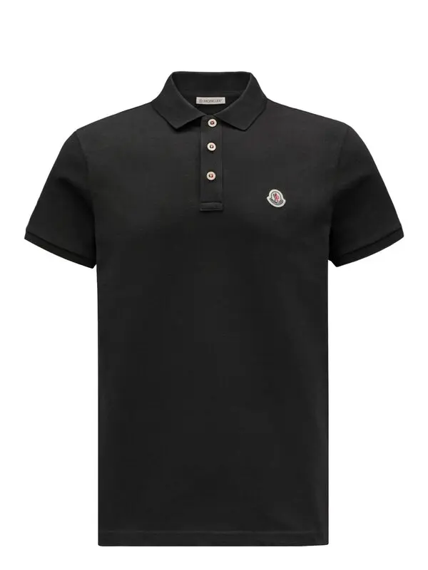 Moncler Logo Patch Polo Shirt - Black