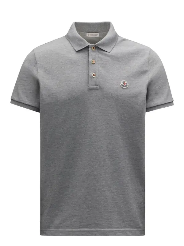 Moncler Logo Patch Polo Shirt - Grey