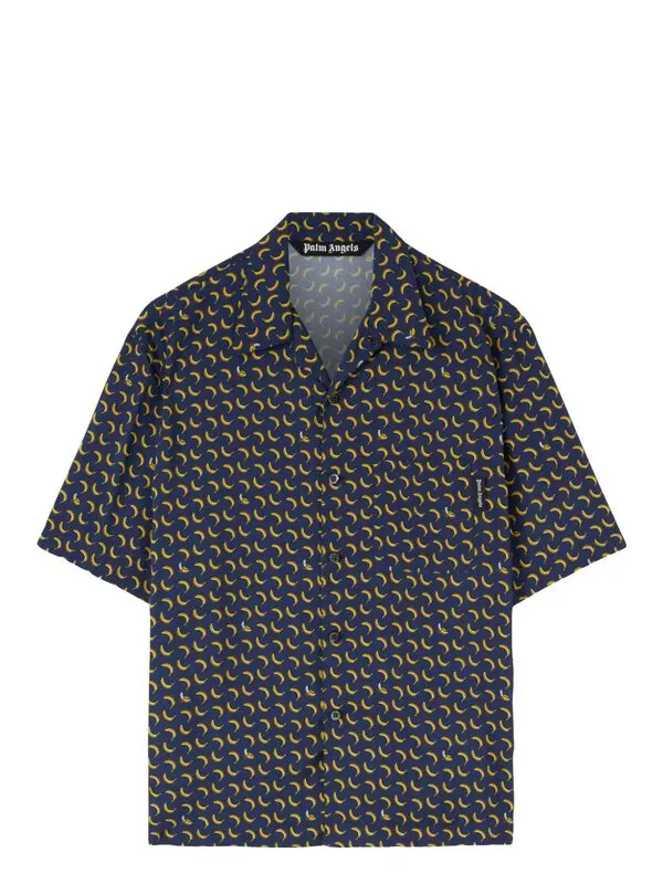 Palm Angels Banana-print Shirt - Blue