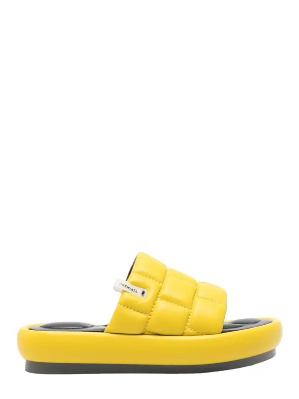 Premiata Quilted Leather Slides - Yellow