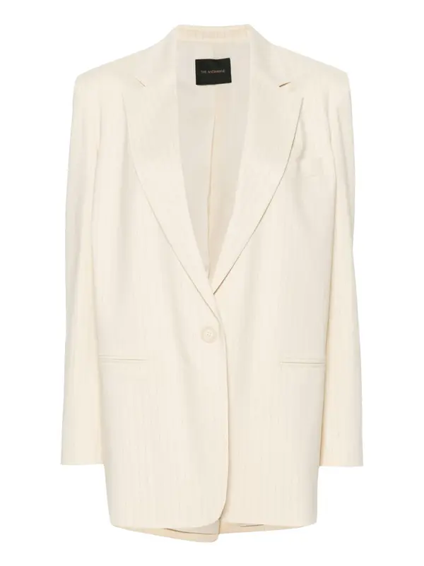 Andamane Single-breasted Pinstriped Blazer - Neutrals