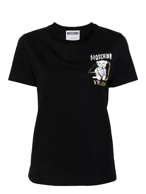 Moschino Teddy Bear-print Cotton T-shirt - Black