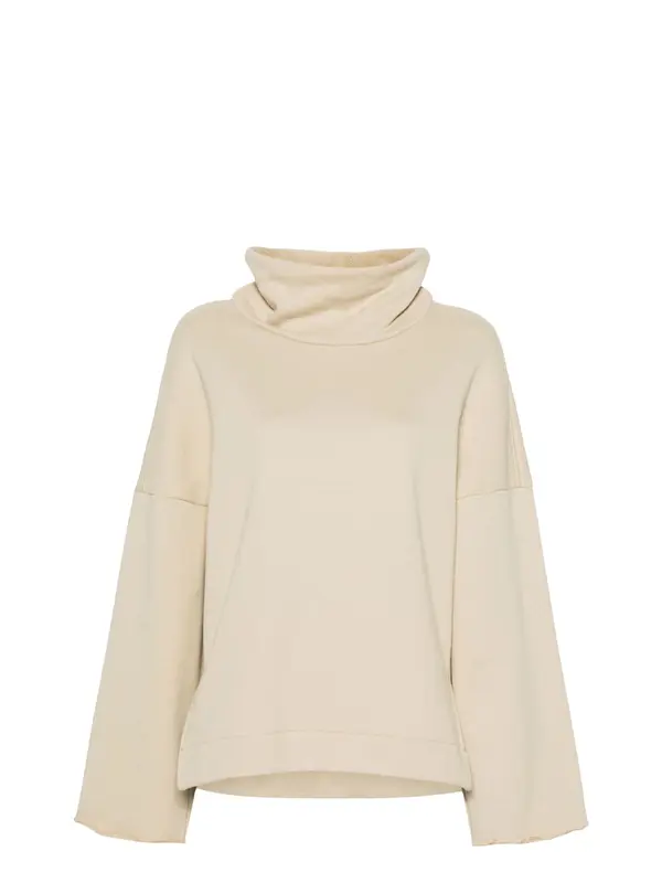 Gauchere High-neck Cotton Sweatshirt - Neutrals