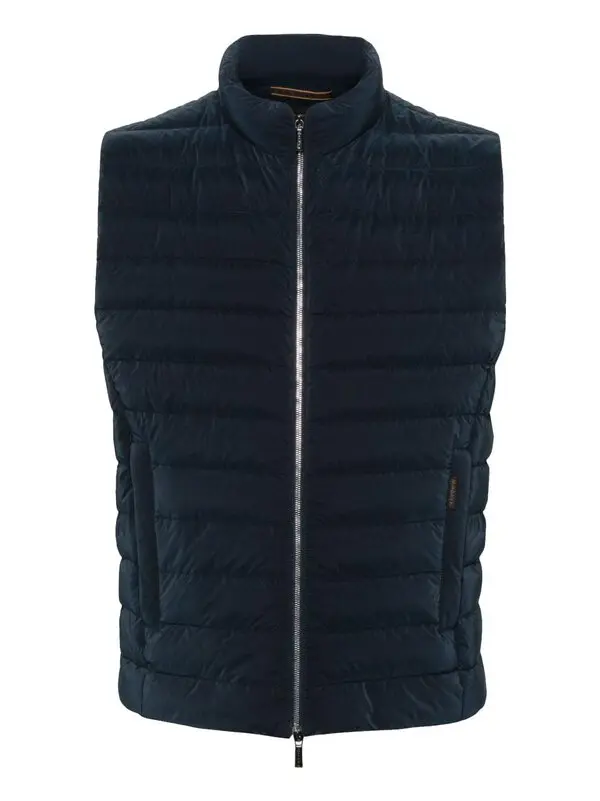 MOORER Quilted Padded Gilet - Blue