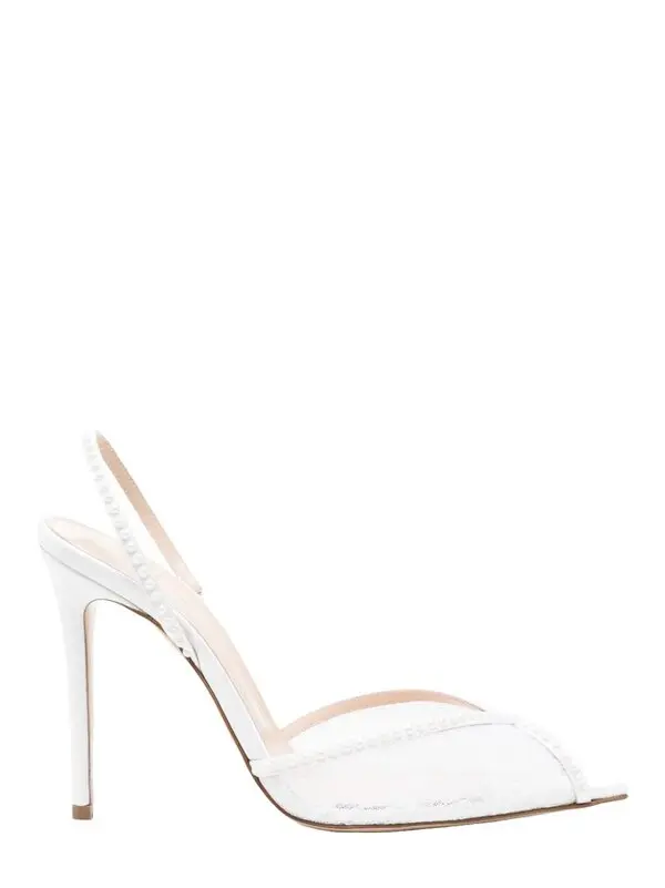 ANDREA WAZEN Katy 105mm Slingback Pumps - White