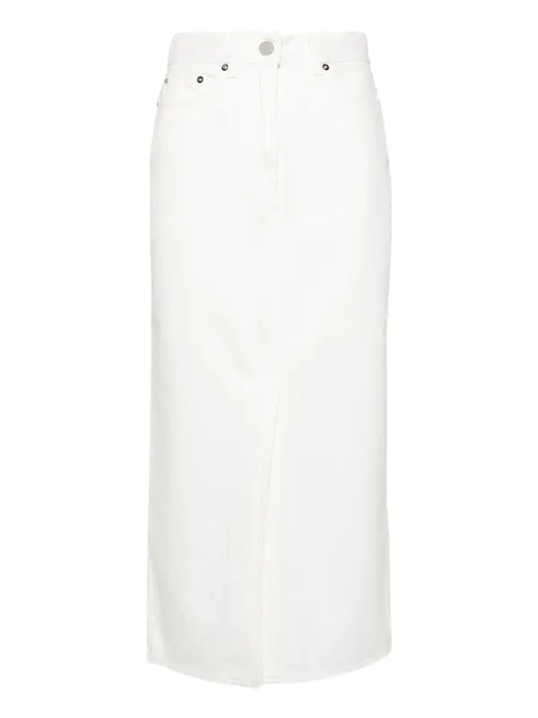 Loulou De Saison Straight Denim Midi Skirt - White