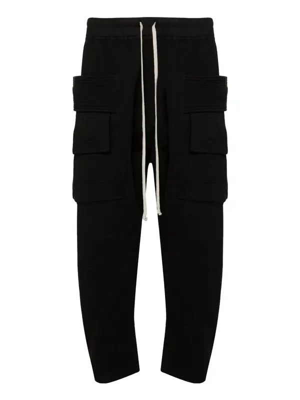 Rick Owens Cropped Cargo Trousers - Black