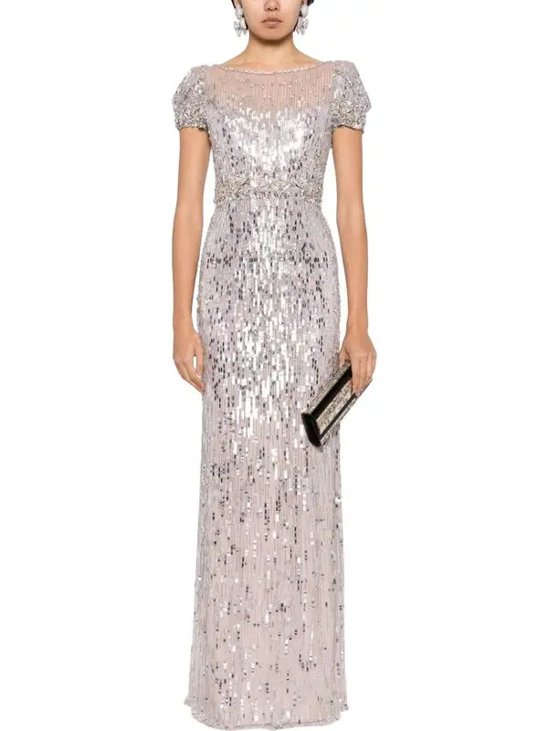Jenny Packham Sungem Sequinned Gown - Pink