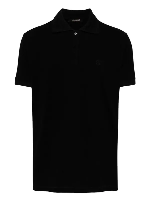 Roberto Cavalli Logo-embroidered Polo Shirt - Black