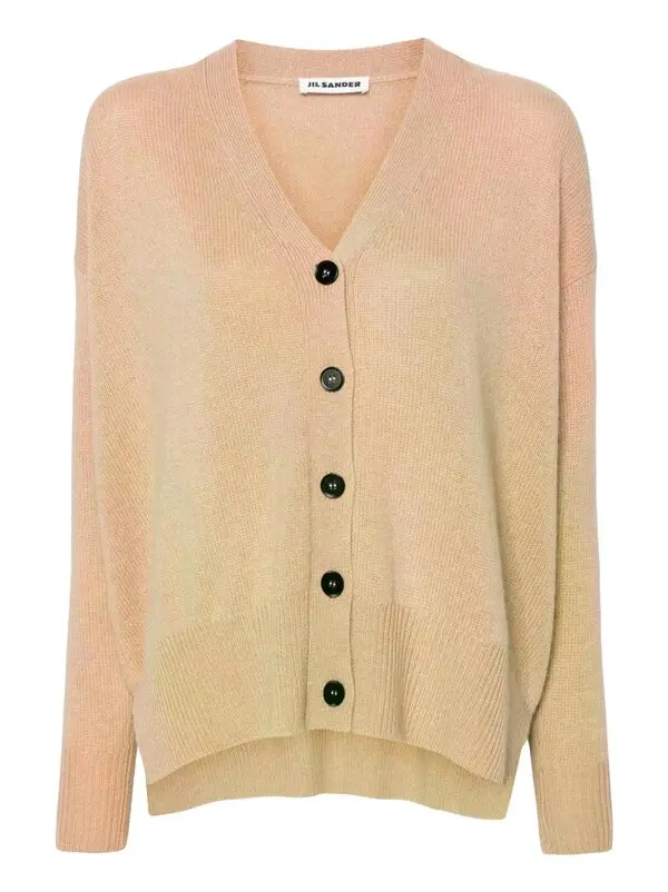 JIL SANDER Drop-shoulder Cashmere Cardigan - Brown