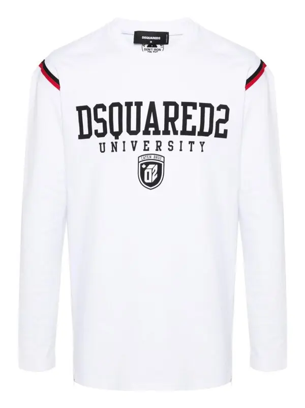 Dsquared2 Stripe-detail Long-sleeve T-shirt - White