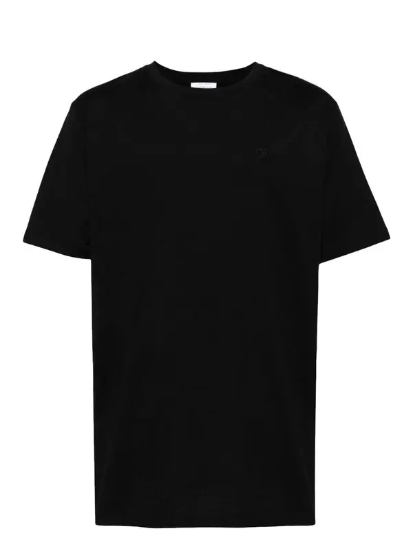 Off-White Logo-embroidered Cotton T-shirt - Black
