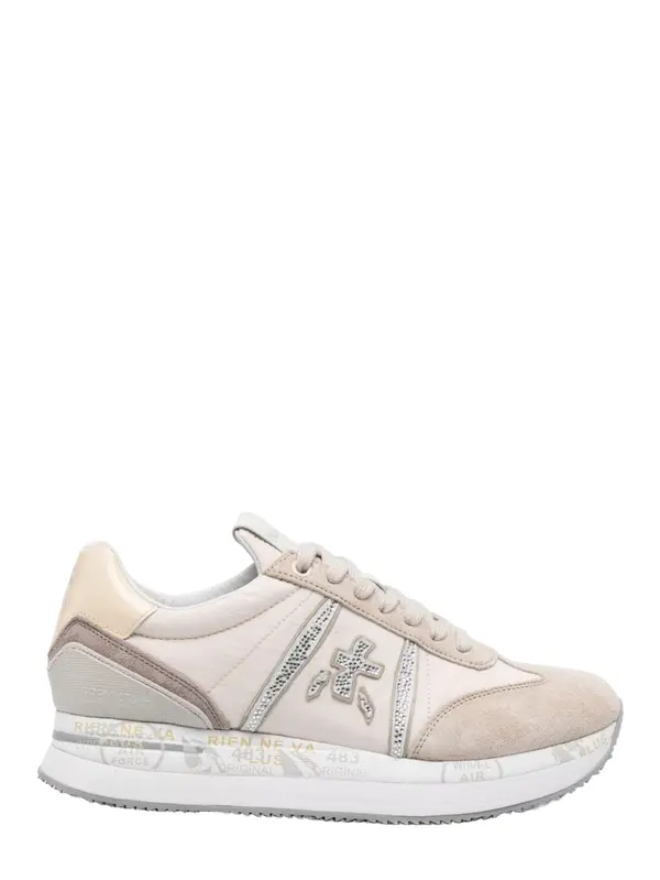 Premiata Conny Rhinestone-embellished Sneakers - Neutrals