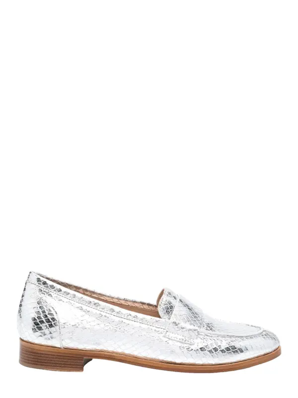 P.a.r.o.s.h Snake-effect Leather Loafers - Silver