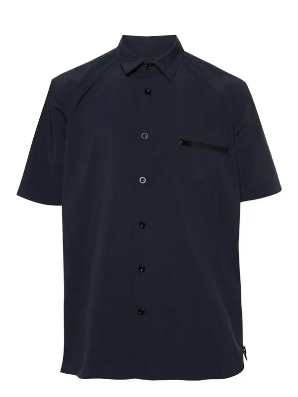 Sacai Zip-pocket Taffeta Shirt - Blue