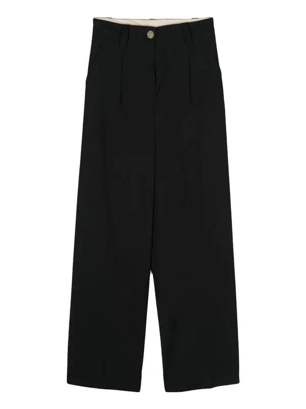 ALYSI High-waist Wide-leg Trousers - Black