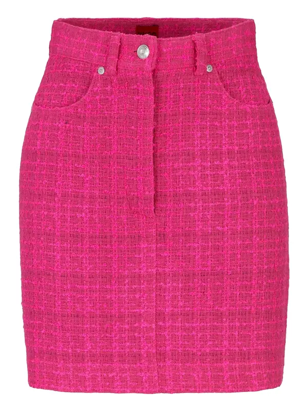Hugo Mid-rise Tweed Miniskirt - Pink