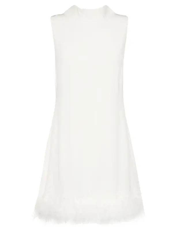 Rixo Candice Feather-trim Mini Dress - White