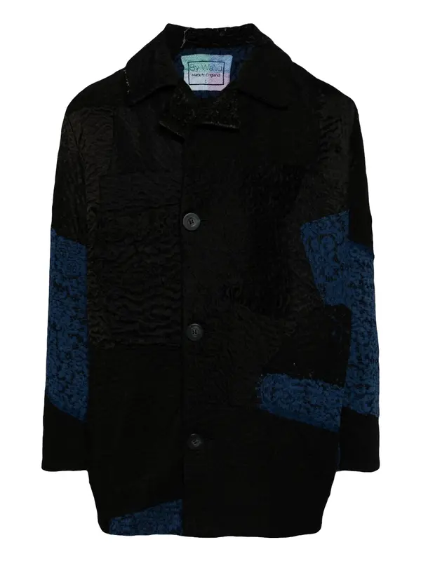By Walid Patchwork Single-breasted Coat - Black