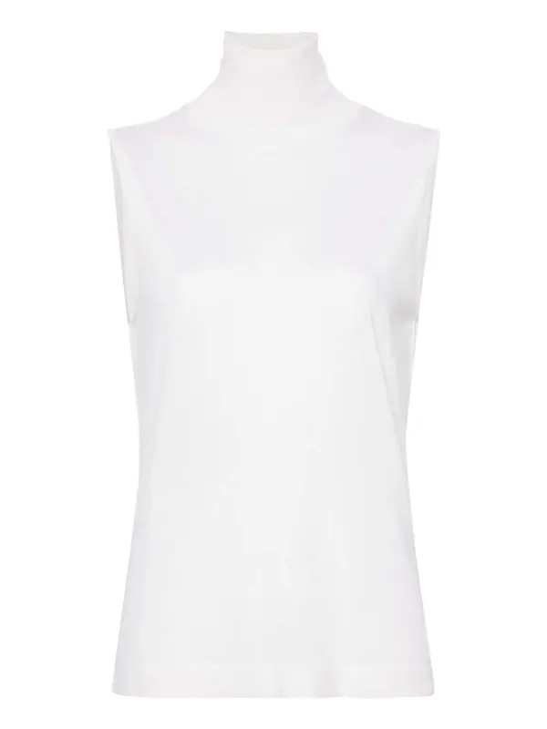 Fabiana Filippi Roll-neck Sleeveless Jumper - White