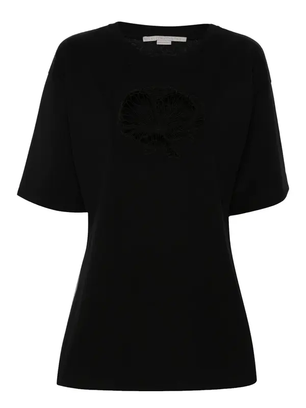 Stella McCartney Cut-out Cotton T-shirt - Black