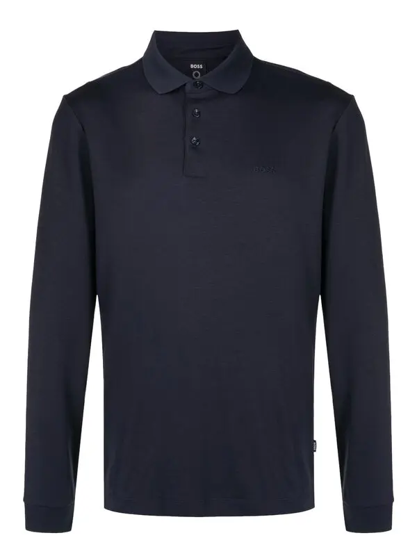 BOSS Long-sleeved Polo Shirt - Blue