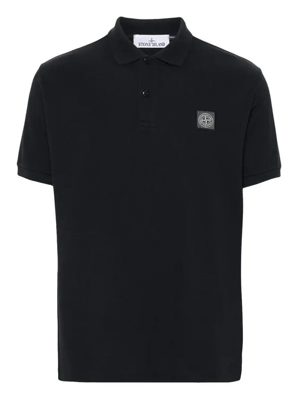 Stone Island Compass-appliqué Polo Shirt - Blue