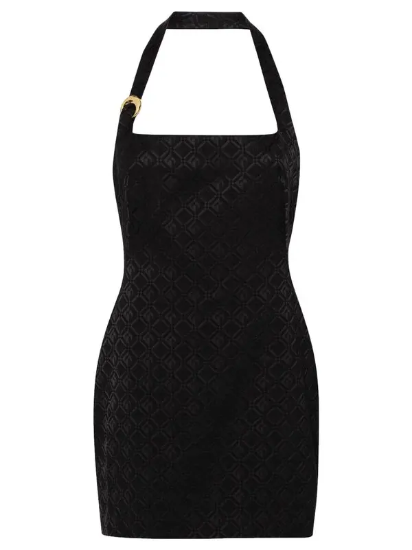 MARINE SERRE Moon Diamant-jacquard Strap Minidress - Black