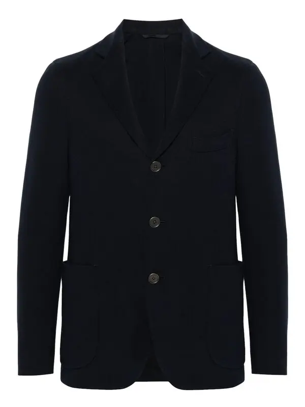 Peserico Single-breasted Cotton Blazer - Blue
