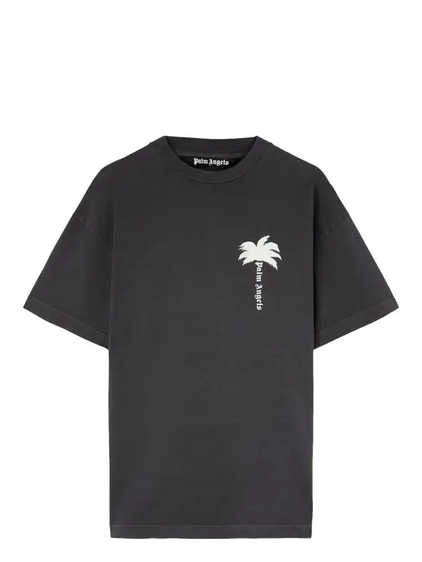 Palm Angels Palm Tree-print Cotton T-shirt - Grey
