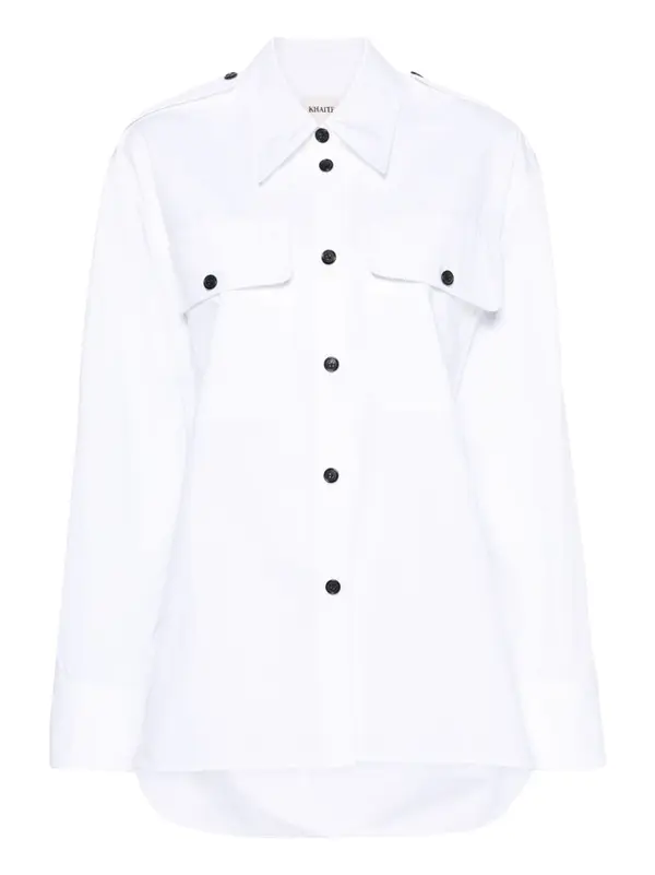 Khaite Button-up Cotton Overshirt - White