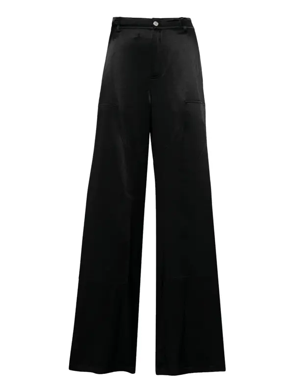 Moschino Satin-finish Wide-leg Trousers - Black