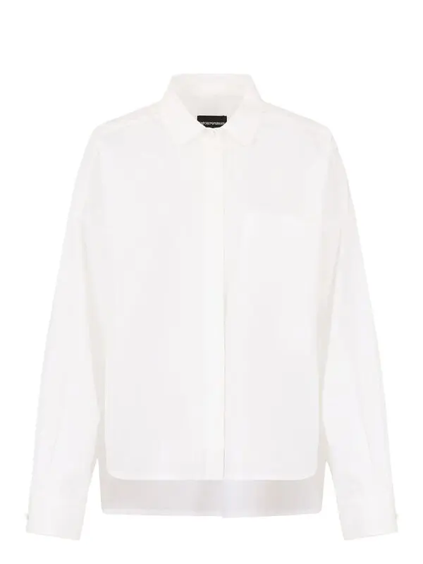 Emporio Armani Drop-shoulder Cotton Shirt - White